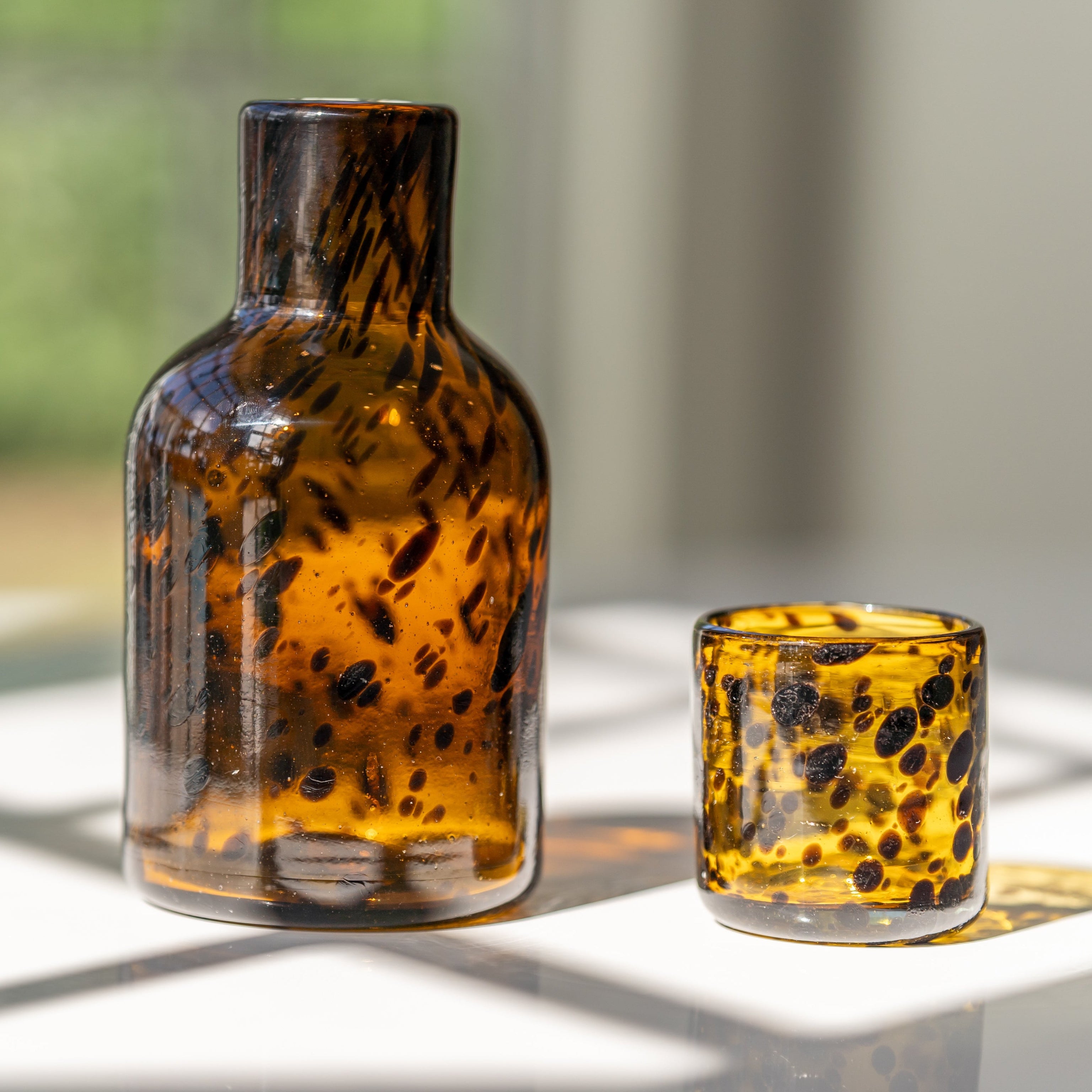 Bedside Water Carafe (Brown Tortoise) - Liza Pruitt