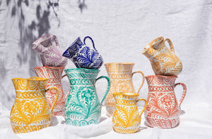 Small pitcher with hand painted designs - Lilac - Liza Pruitt