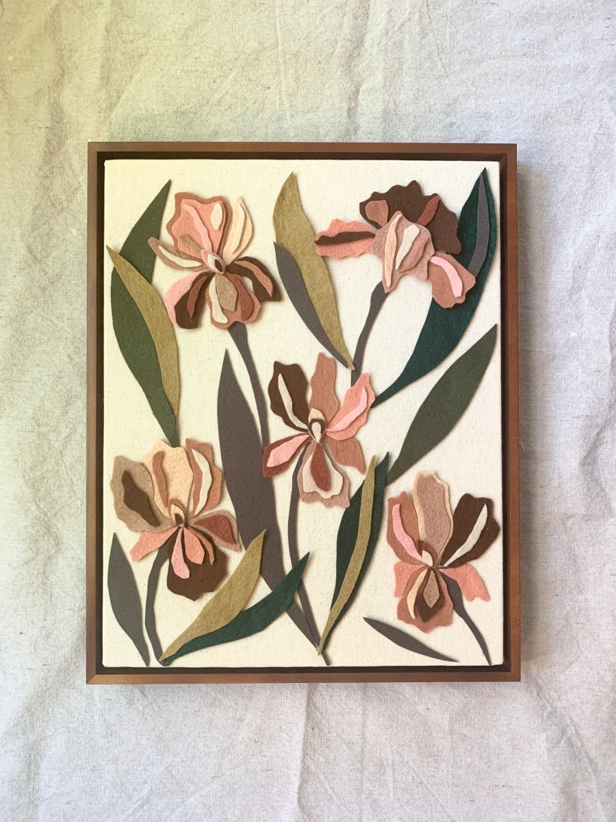 Irises in Rust | 15" h x 12" w | Framed - Liza Pruitt