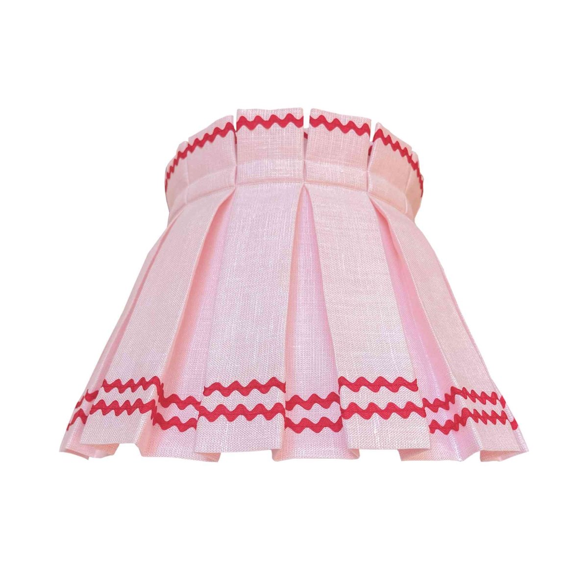 SQUIGGLE BOX PLEAT LAMPSHADE | RED/PINK– Liza Pruitt